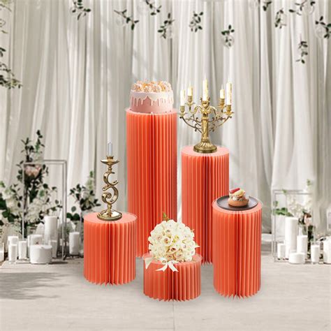 Foldable Paper Column Display Stands Folding Roman Column Dessert Table