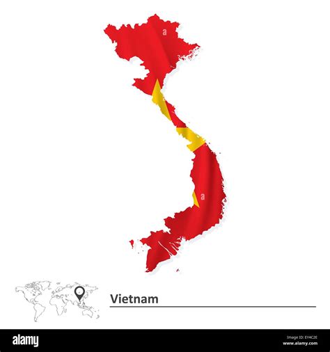 Map Of Vietnam With Flag Vector Illustration Stock Vector Image And Art