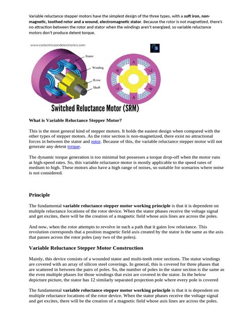 Variable Reluctance Stepper Motors Pdf Electric Motor Electricity