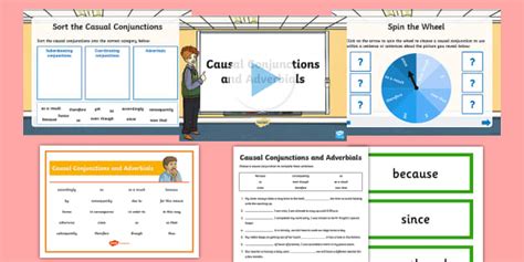 Conjunctive Adverbs Differentiated Activity Pack Twinkl