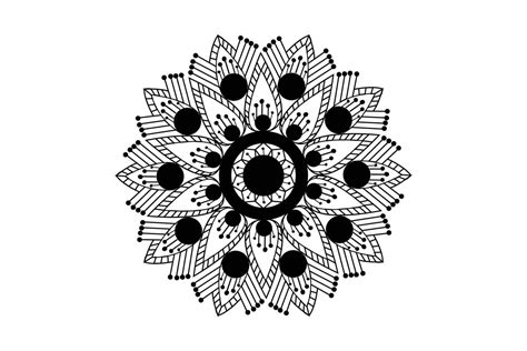 Hand Drawn Mandala With Floral Patterns Ornamental Mandala Adult Coloring Book Page Mandala