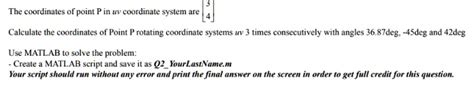 Solved The Coordinates Of Point Coordinate System Are Calculate The Coordinates Of Point