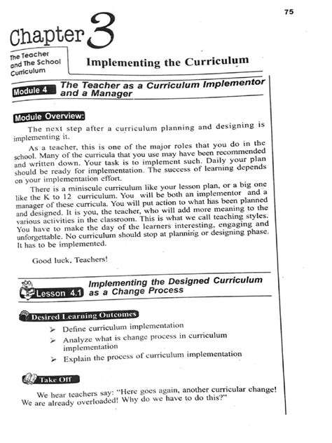 lesson 4 1 implementing the designed curriculum pdf
