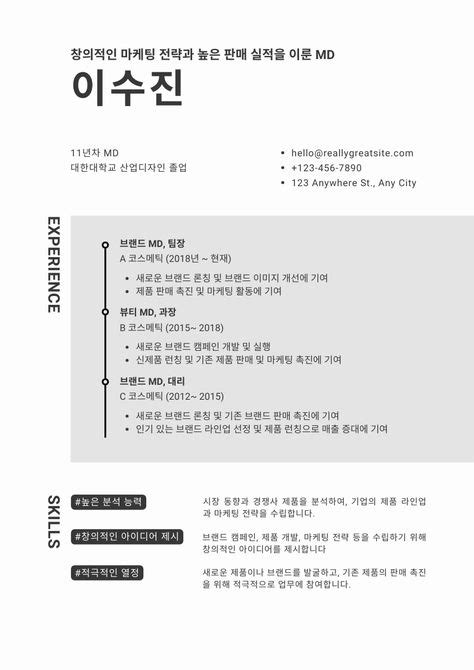 경력기술서 포트폴리오