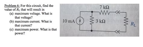 Solved For This Circuit Find The Value Of R L That Will Chegg