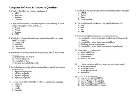 Computer Basic Questions And Answers Mcq Pdf