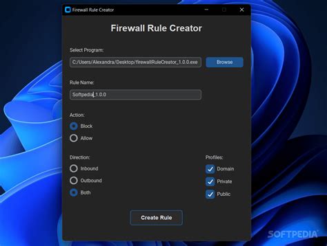 firewall rule creator download softpedia