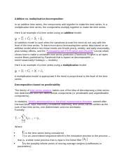 Additive vs Multiplicative.docx - Additive vs. multiplicative decomposition In an additive time ...