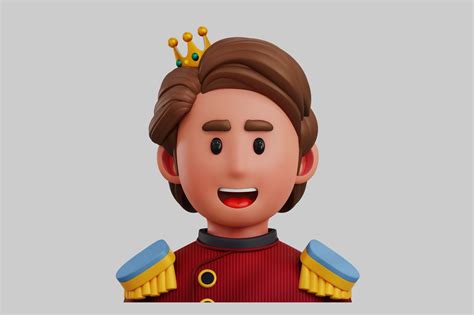 Cartoon Prince Character With Crown 3d Incl Brown And Character Envato