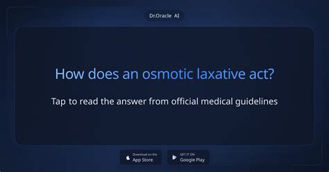 How Does An Osmotic Laxative Act