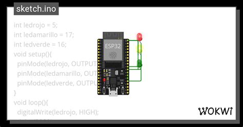 Rojo Wokwi Esp32 Stm32 Arduino Simulator
