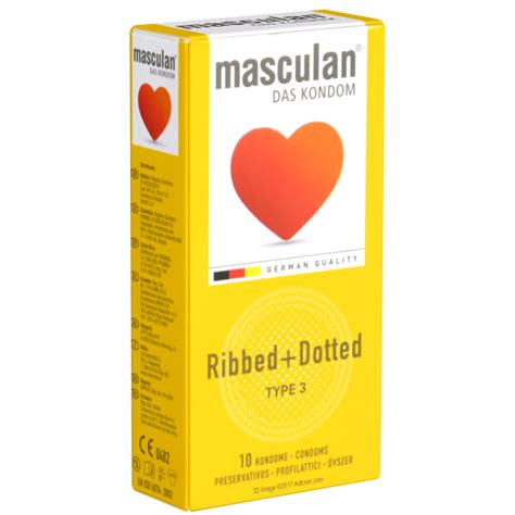 Masculan «Typ 3» (ribbed/dotted) 10 gerippt-genoppte Kondome für mehr ...