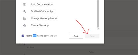 unable to save tab of custom app in teams scope stack overflow
