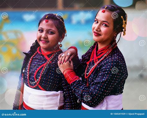 Cute Newari Girls Editorial Stock Image Image Of Girls 104541939