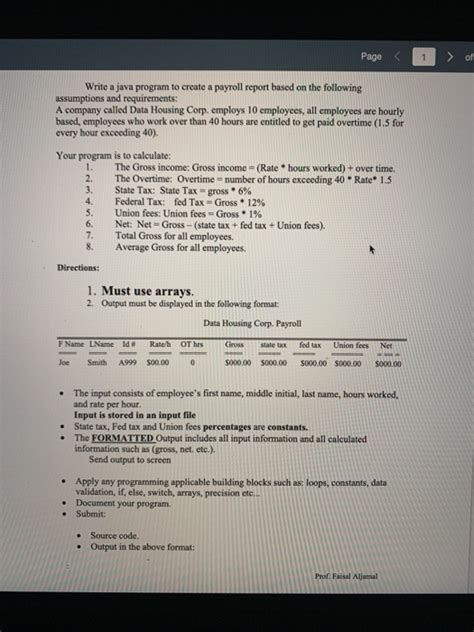 Solved Page Of Write A Java Program To Create A Chegg Com