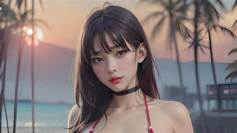 Фэнтези девушка в красном купальнике · 1920x1080 Full Hd бесплатная фотография от Skywolfx