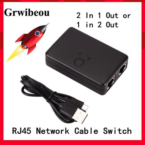 2 In 1 Out Network Switch Box Selector 2 Port Rj45 Cat6 Lan Hub Ethernet Network Cable Network