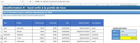 Les 8 1 Incroyable Fonctions Excel à Maîtriser Absolument En 2024 Excel Formation