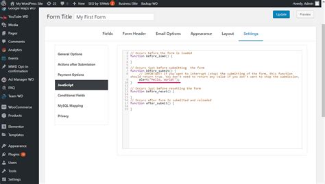 Settings Javascript 10web Help Center