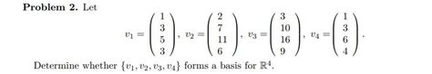 solved problem 2 let 2 3 7 vi u2 5 11 3 6 determine
