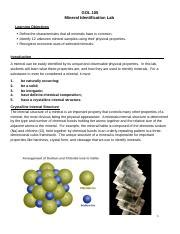 Lab 1 Mineral Identification Lab 2 Docx GOL 105 Mineral Identification Lab Learning