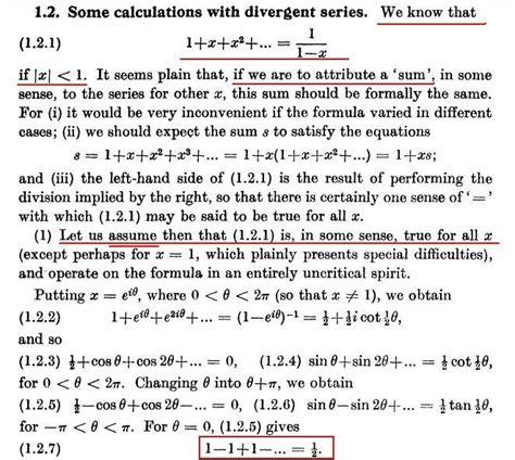 Natural Numbers Why Is The Sum Over All Positive Integers Equal To 1