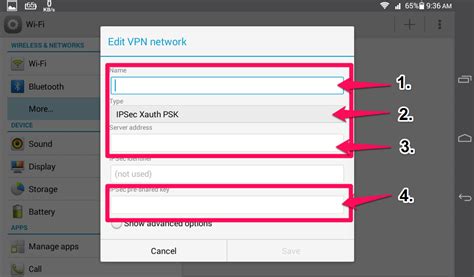 Manual Configuration For Android IPSec
