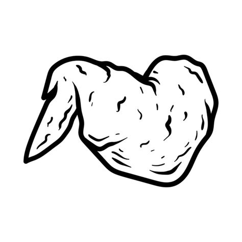 46 Buffalo Chicken Wings Black And White Isolated Stock Vectors And