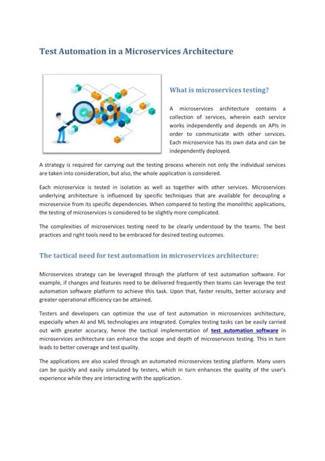 Ppt Test Automation In A Microservices Architecture Powerpoint