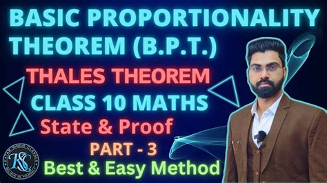 Basic Proportionality Theorem Thales Theorem Proof Class 10 Maths