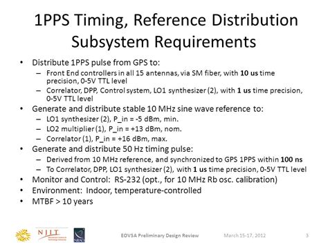 PPS Timing And Reference Distribution Subsystem Wes Grammer NRAO March EOVSA