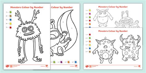 Monsters Colour By Number
