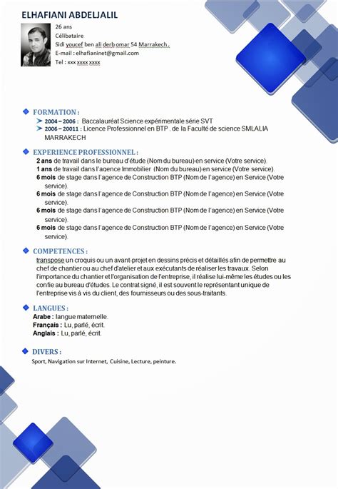 Exemple Cv Word Gratuit