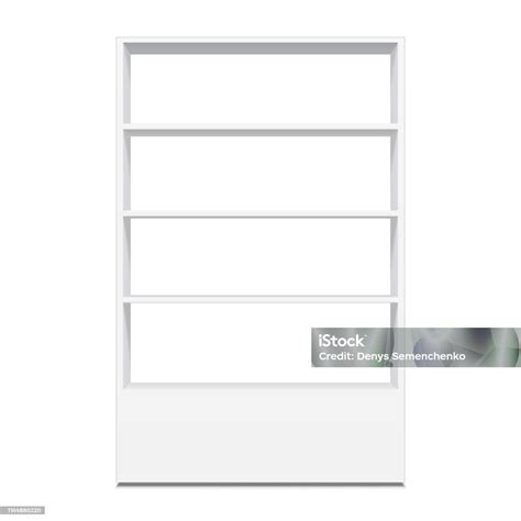 슈퍼마켓 빈을 위한 백색 마분지 지 면 진열대 선반을 조롱 하는 빈 전시 흰색 배경에 고립 된 그림 디자인을 위한 준비 3차원 형태에 대한 스톡 벡터 아트 및 기타 이미지