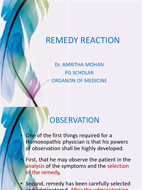 Remedy Reaction Dr Amritha Mohan Pdf Cure Homeopathy