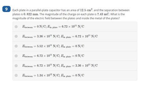 [solved] Each Plate In A Parallel Plate Capacitor Has An