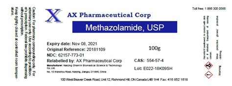 Dailymed Methazolamide Powder