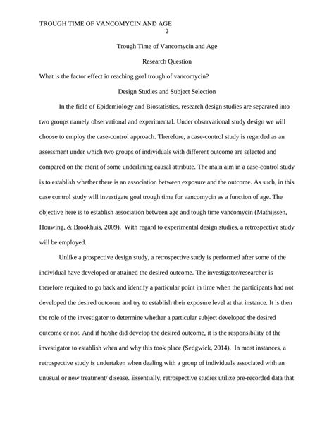 Analyzing Vancomycin Trough Time In Relation To Age