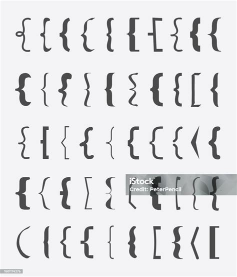 Text Brackets Abstract Vector Icon Set Braces Curly Brackets Stock Text Brackets Abstract Vector Icon Set Braces Curly Brackets Stock