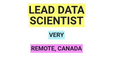Hiring Lead Data Scientist In Remote Very Rdatascientistjobs