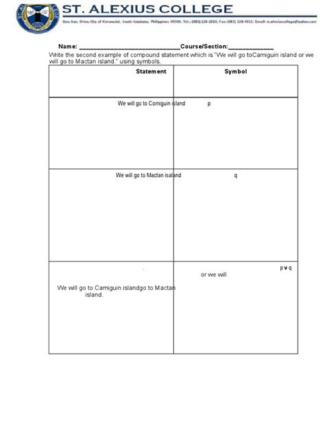 Elementary Logic Worksheets Pdf