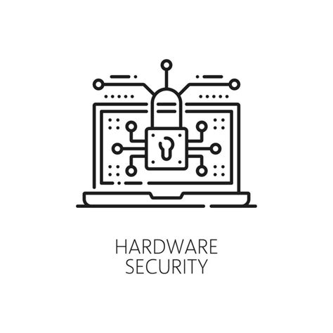 Computer Software Hardware Security Line Icon 36599863 Vector Art At