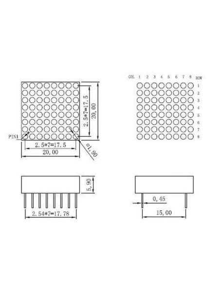 Mini Led Dot Matrix Red Common Anode