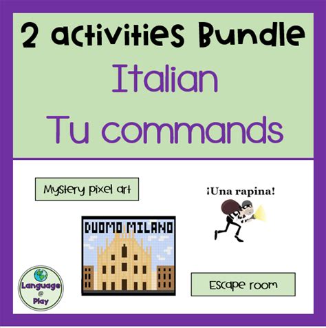 Italian Tu Commands Imperative Bundle Mystery Art And An Escape Room