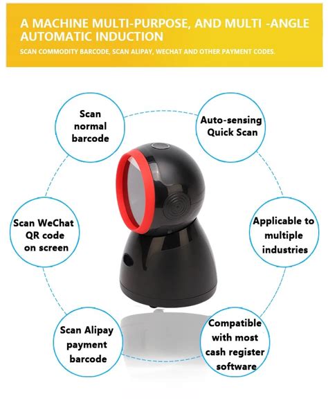 Desktop Barcode Scanner 2d Omnidirectional Barcode Scanner And Qr Bar Code Reader Usb Wired