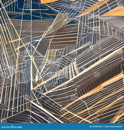 An Abstract Representation Of Personal Identity With Fragmented Forms Intersecting Lines And