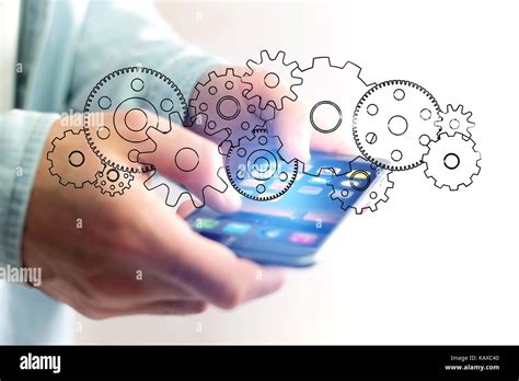 concept view of setting a technology interface with cogwheel gear
