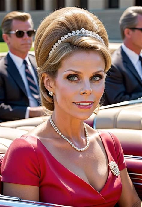 Vintage Photo Of Cheryl Hines Dressed As 1960s Jackie Kennedy Sitting