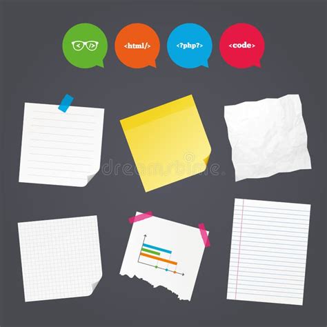 Programmer Coder Glasses Html Markup Language Stock Vector