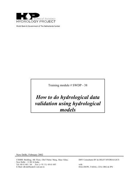 How To Do Hydrological Data Validation Using Hydrological Models